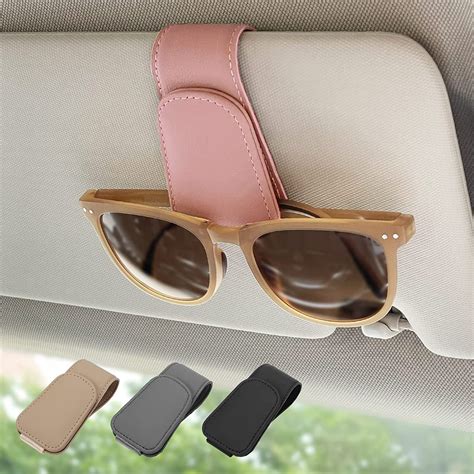 Magnetic Leather Sunglass Holder Eyeglass Hanger Clip For Car Sun