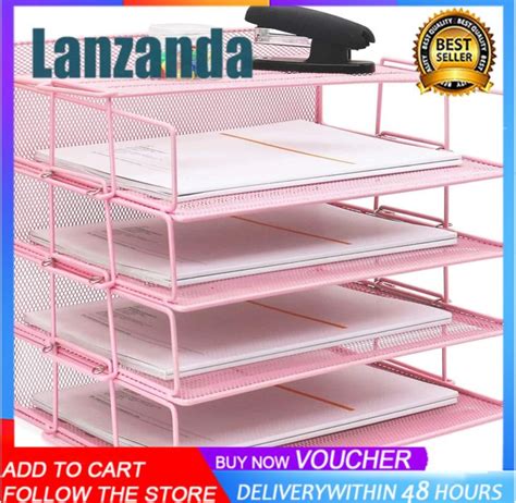 Paper Tray Letter Tray Desk Organizer 6 Tier Stackable Paper Tray