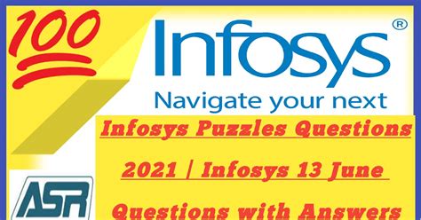 Infosys Puzzles Questions 2021 Infosys Recruitment 2021 13 June Questions With Answers