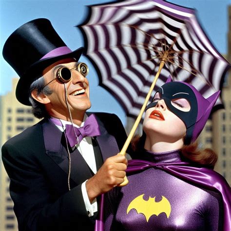 Batgirl Mesmerized By Penguins Hypno Umbrella 1 By