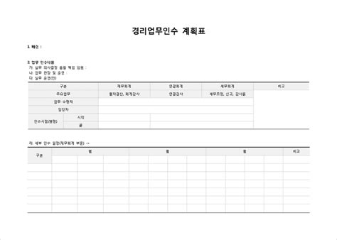 무료 서식 제공 업종별 업무인수인계서 양식 모음 네이버 블로그