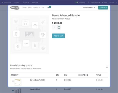 Odoo Marketplace Advanced Bundle Product WebKul
