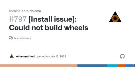 Install Issue Could Not Build Wheels · Issue 797 · Chroma Core