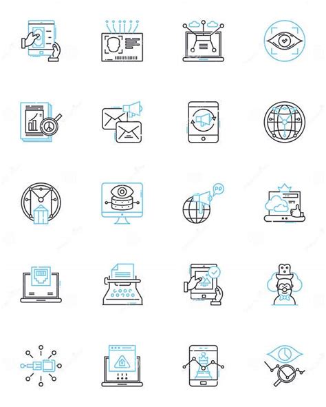Market Forecasting Linear Icons Set Prediction Analysis Trend