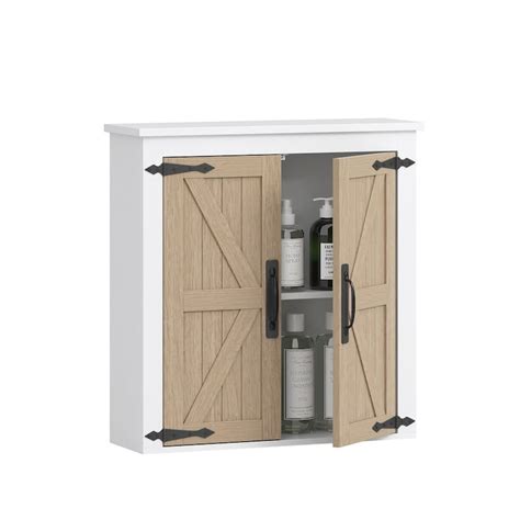 Costars Farmhouse Bathroom Wall Cabinet Over Toilet Wood Grain