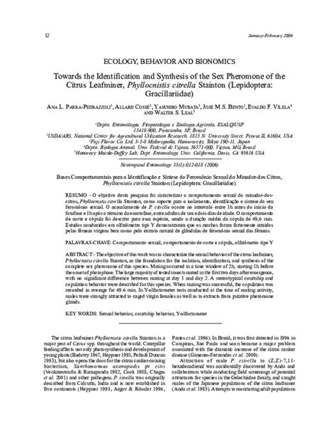 Pdf Towards The Identification And Synthesis Of The Sex Pheromone Of