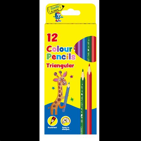Pencil Crayons Triangular Assorted 12 Pack Eagle Office National