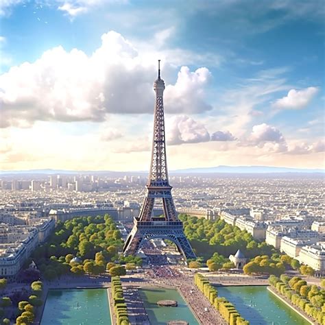 Premium AI Image The Eiffel Tower On A Sunny Day