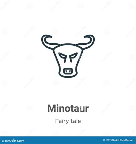 Minotaur Outline Vector Icon Thin Line Black Minotaur Icon Flat