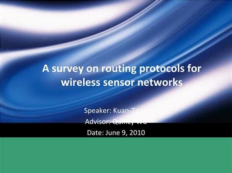 PPT A Survey On Routing Protocols For Wireless Sensor Networks
