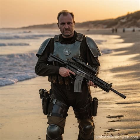 Warhammer 40k Rogue Trader On Beach Stable Diffusion Online