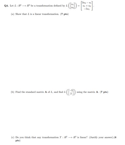 Solved Q Let L R Rbe A Transformation Defined By Chegg