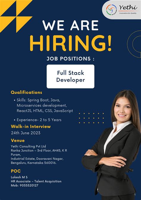 We Are Hiring Full Stack Developers In Yethi Consulting Interest