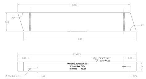 Phased Array Cal Block No 3 075 In Thick Ph Tool
