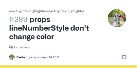 Props LineNumberStyle Don T Change Color Issue 389 React Syntax