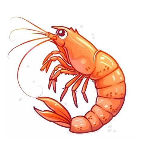 Vibrant Playful Cartoon Shrimp With Expressive Features And Dynamic
