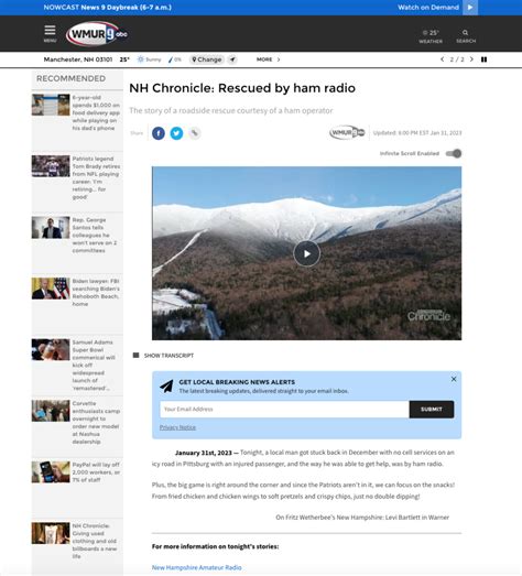 Wmur Chronicle “rescued By Ham Radio” Arrl New England Division