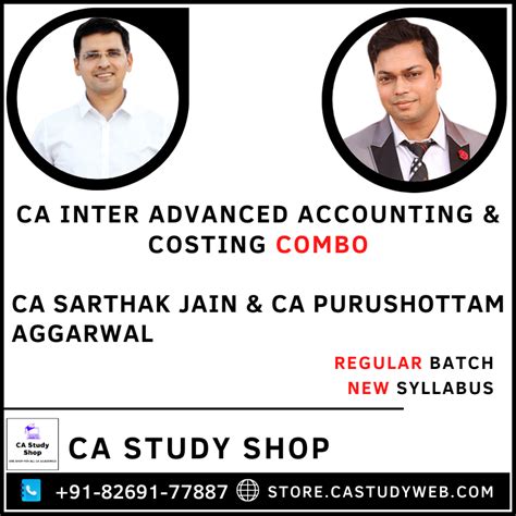 Inter New Syllabus Adv Acc Costing Combo By Ca Sarthak Jain And Ca
