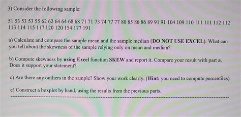 Solved 3 Consider The Following Sample