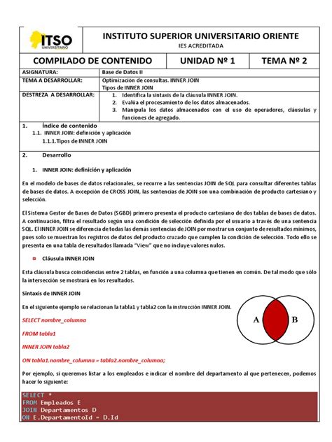 Base De Datos Ii Compilado De Contenidos 2 Pdf Sql Bases De Datos