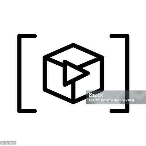 Ar 비디오 개요 벡터 아이콘입니다 증강 현실 비디오 일러스트레이션 웹 모바일 앱 Ui 디자인을위한 가상 및 증강 현실 선형