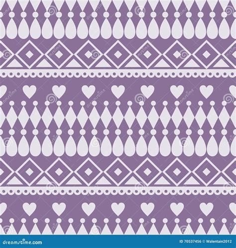 Seamless Vector Pattern Traditional Ethno Background In Violet Colors