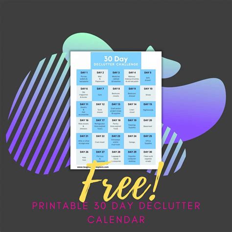 Grab Your Free 30 Day Declutter Calendar Printable And Jump Start