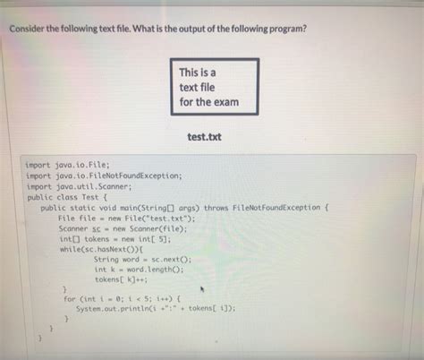 Solved Consider The Following Text File What Is The Output