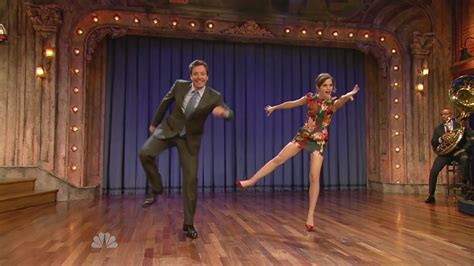 Emma Watson Leggy In Mini Dress At Late Night With Jimmy Fallon Hot