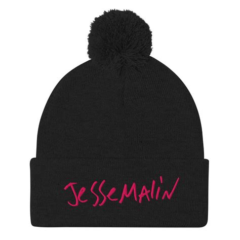 Jesse Malin Embroidered Pom Pom Beanie