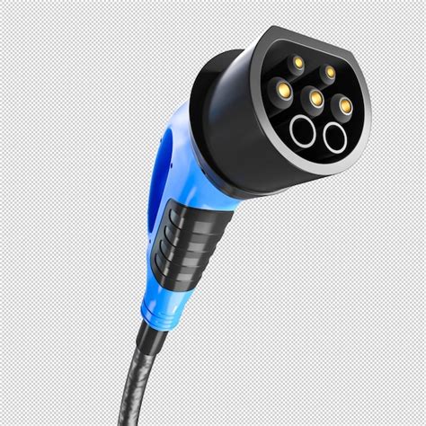Premium Psd Electric Vehicle Charging Plug Isolated On White
