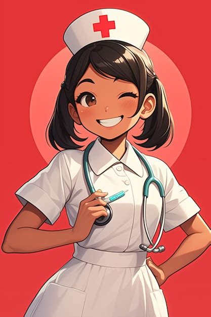 Premium Vector Native American Female Nurse In Her 40s Administering
