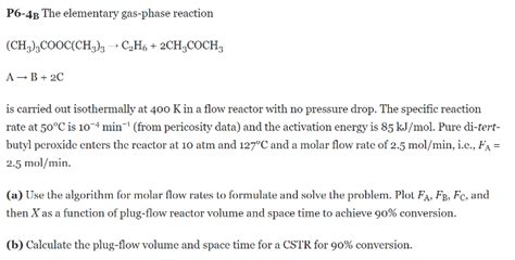 Solved P6 48 The Elementary Gas Phase Reaction