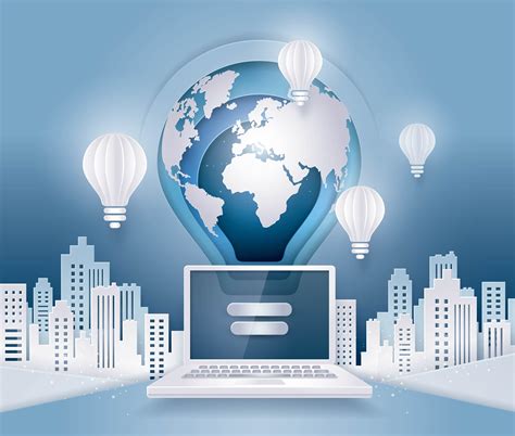 Earth Floating Above Laptop Computer 1181221 Vector Art At Vecteezy