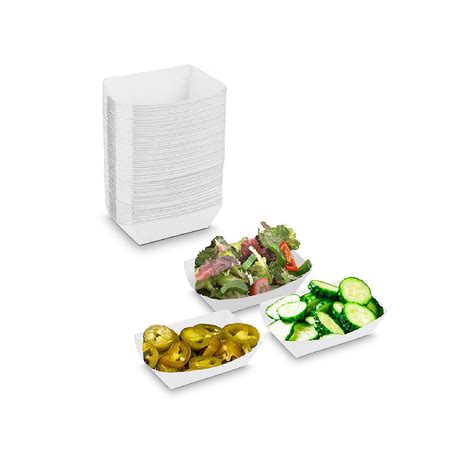 Mt Products Paper Food Trays 6 Oz White Disposable Nacho Trays Pack