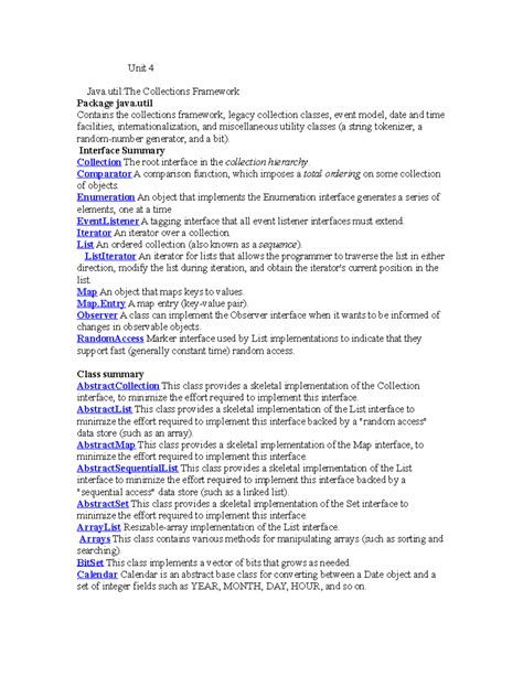 Java Notes Unit Regular Experssions Unit Java The Collections