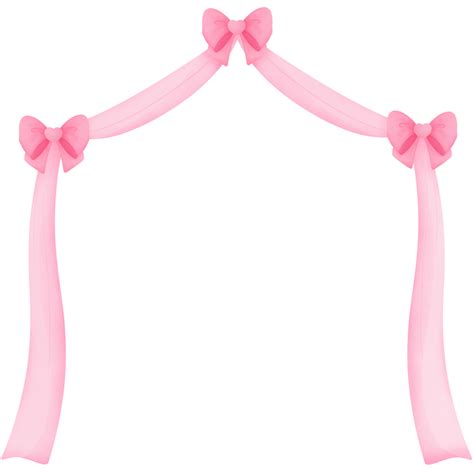 Valentine Pink Bow Border For Decoration Invitation And Greetings 30777177 Png