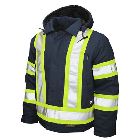 Tough Duck Hi Vis X Back Safety Jacket With Laydown Collar S457
