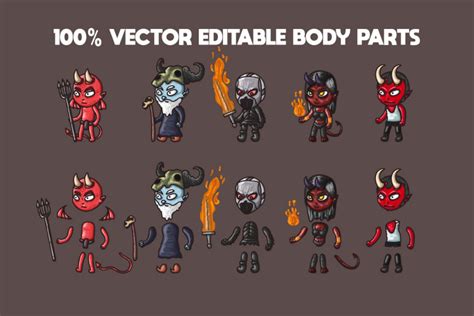 D Fantasy Demon Warrior Character Sprites CraftPix Net