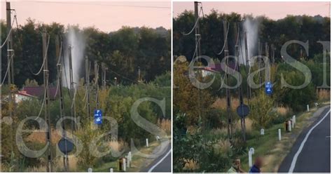 FOTO VIDEO Pontențial pericol de explozie în județ lângă o stație de