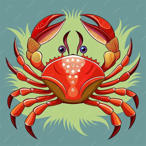 A Crab With A Red Face And A Red Crab On The Front Premium Ai