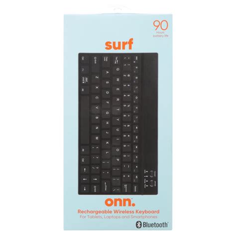 Onn Aluminum Bluetooth Wireless Keyboard For Apple And Samsung Tablets Laptops And Smartphones