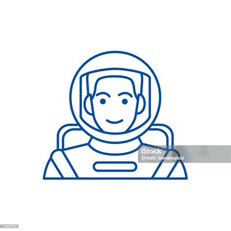 太空人 宇航員在頭盔線圖示的概念太空人 宇航員在頭盔平的向量標誌 標誌 概述例證向量圖形及更多俄羅斯太空人圖片 俄羅斯太空人 保護