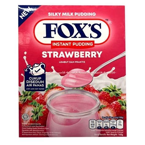 Jual Silky Milk Pudding Foxs Instant Pudding Strawberry Shopee Indonesia