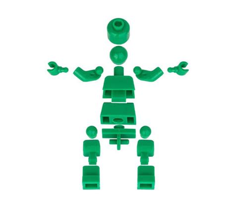 Super Posable Green Blank Plain DIY Minifigure Minifigureoutlet