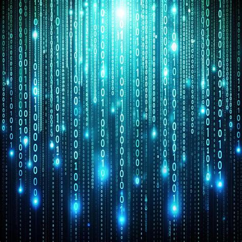 Digital Binary Code Tech Matrix Wallpaper With Falling Numbers Design Premium Ai Generated Image