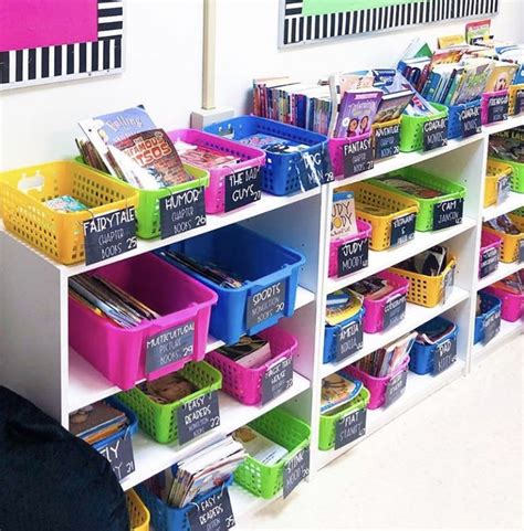 Colorful Homeschool Classroom Shelves