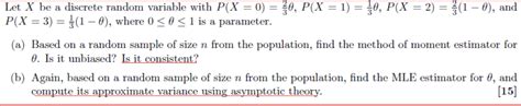Solved Let X Be A Discrete Random Variable With Chegg