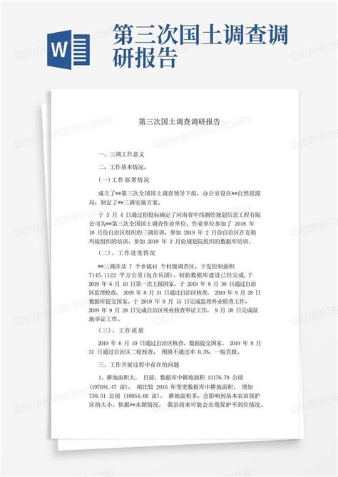 第三次国土调查调研报告word模板下载编号qkbxndrp熊猫办公