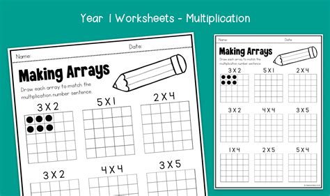 Year 1 Making Arrays Worksheets Ks1 Multiplication Primary Maths